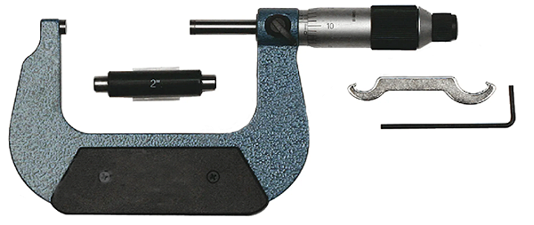 Precise Flat End Spindle Outside Micrometer, 2-3" Range - 1113| Penn ...