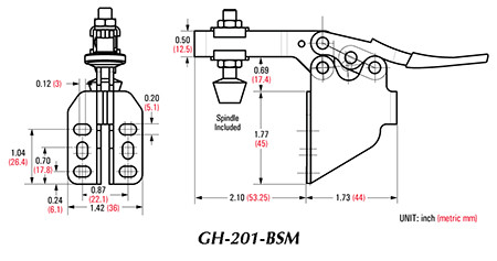 Good Hand Horizontal Handle Toggle Clamps 201-B Series| Penn Tool Co., Inc