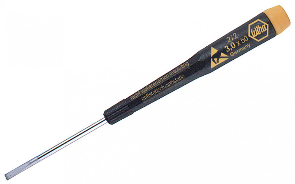 Wiha Precision ESD Safe Slotted Screwdriver, 3.0mm x 150mm - 27234 ...