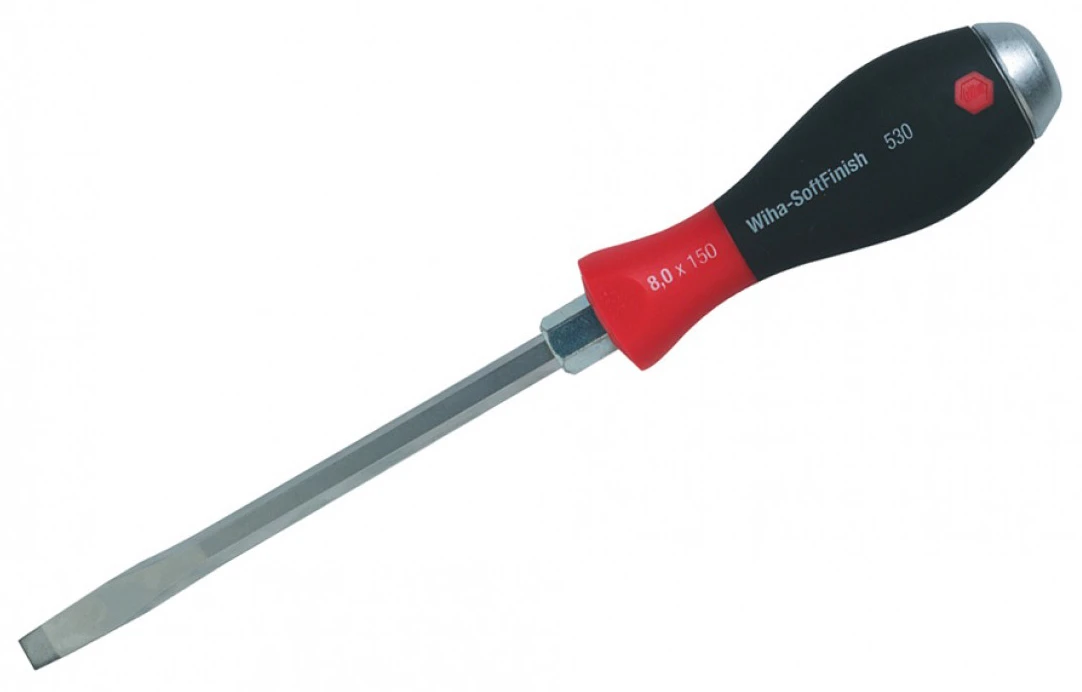 Wiha SoftFinish® Extra Heavy Duty Slotted Screwdriver, 12mm x 200mm ...