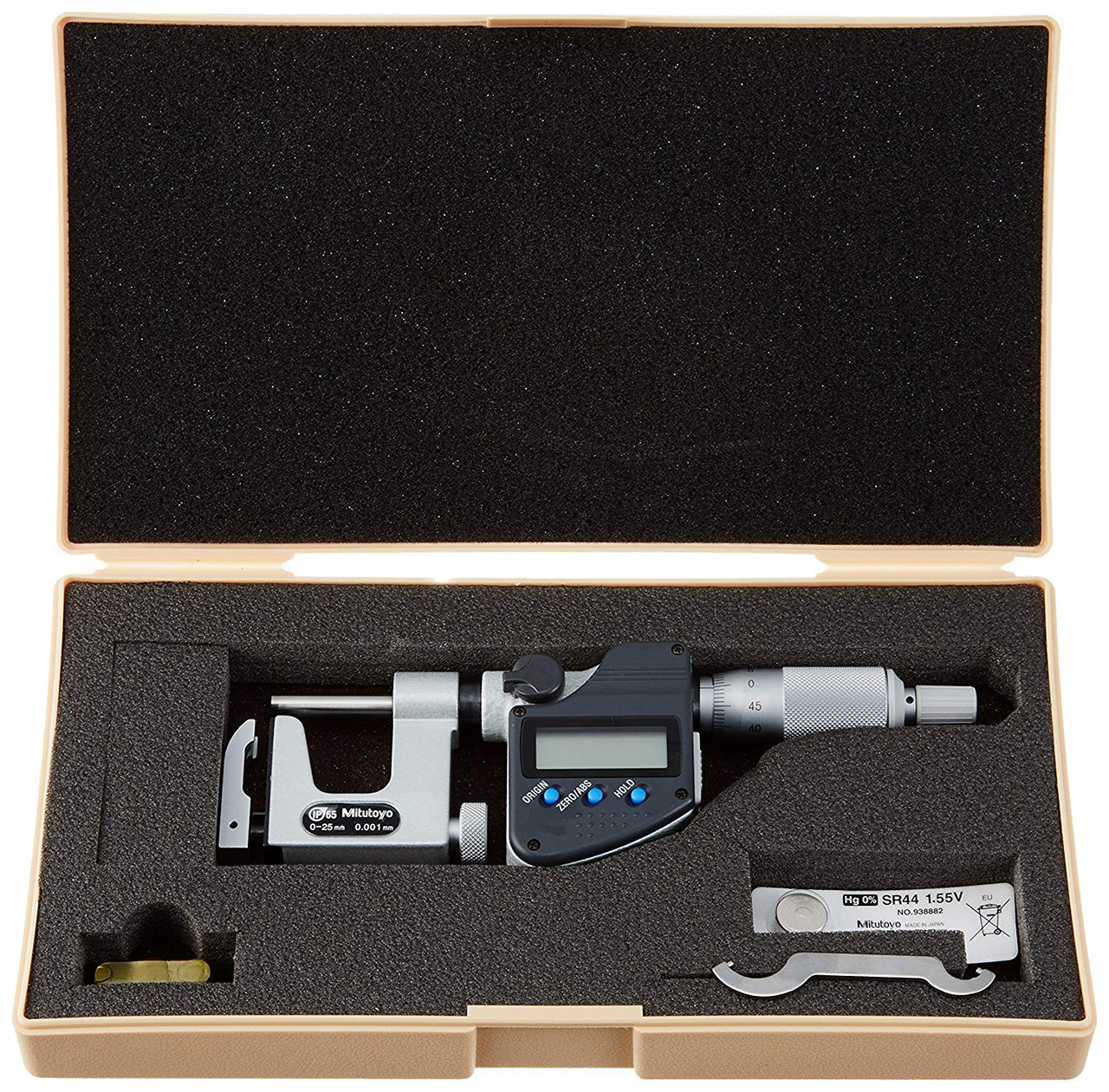 Mitutoyo Uni-Mike Digital Micrometer, Interchangeable Anvil Type, 0 ...