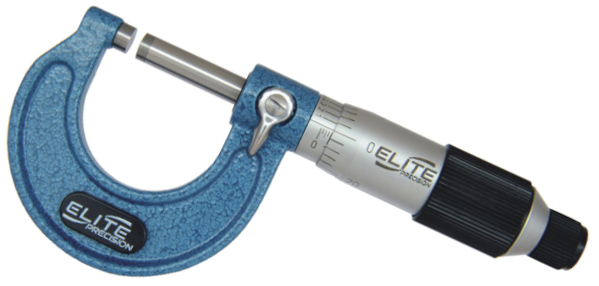 Elite Precision Flat End Spindle Outside Micrometer, 0 - 1" Range ...