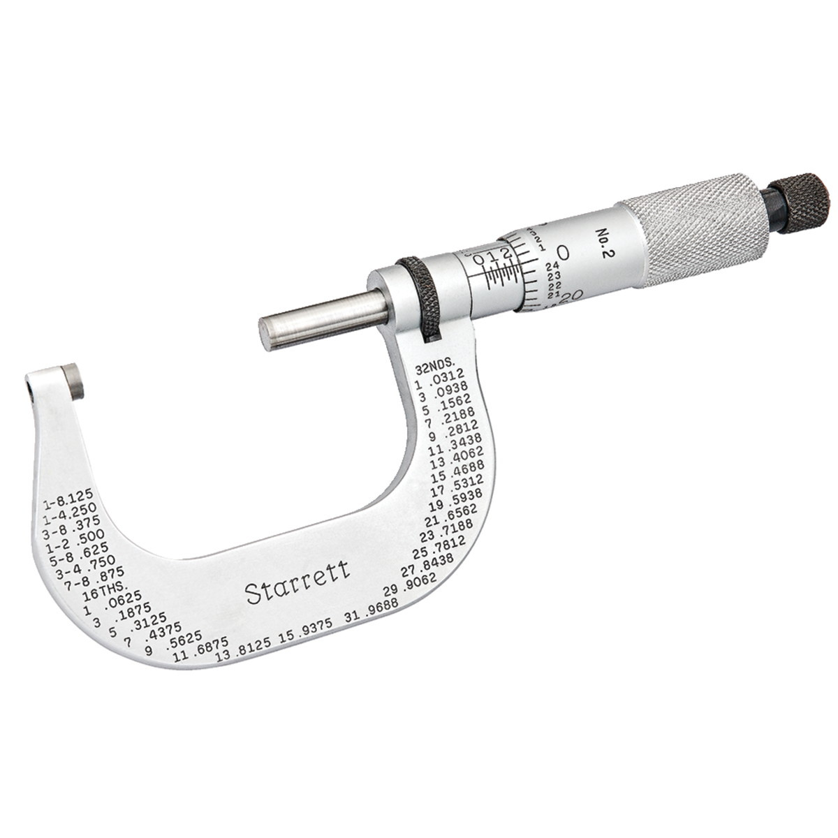 Starrett Rachet Thimble Outside Micrometer, 1-2", EDP 50024 - T2XRL ...