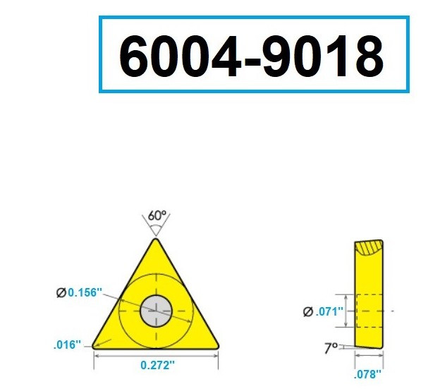 Precise TCMT-1.2(1.2)1L C-6 Carbide Insert - 6004-9018| Penn Tool Co., Inc