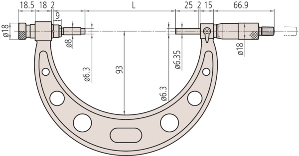 Mitutoyo Micrometer 150-300mm Series 104 w/Interchangeable Anvils - 104 ...