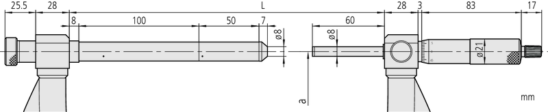Mitutoyo Outside Micrometer w/Anvil Extension Collar, 1800-2000mm - 105 ...