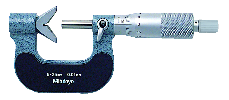 Mitutoyo Mechanical V-Anvil 3-Flute Micrometer, .05-.6in - 114-163 ...