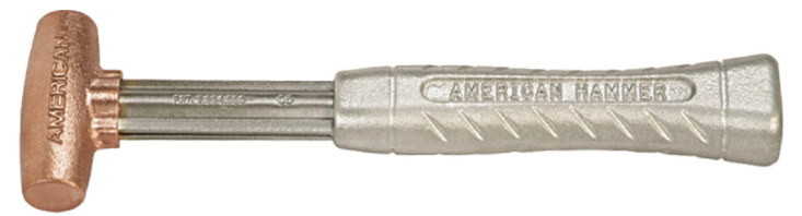 American Hammer Pure Copper Head Tapered Hammer, 1" Face Diameter, 1 lb ...