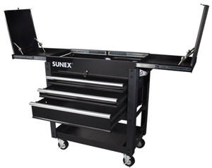 Sunex 3 Drawer Slide Top Utility Cart w/ Power - Black - SU8035XTBK ...