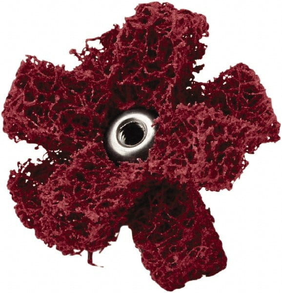 3M 2 x 1/2" Medium 2 Ply Cross Buff 8-32 Threaded Hole, 12,000 Max RPM ...