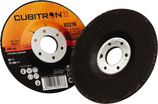 3M 36 Grit, 4" Wheel Diam, 1/8" Wheel Thickness, 3/8" Arbor Hole, Type ...