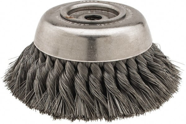 Osborn 6" Diam 5/8-11 Threaded Arbor Steel Fill Cup Brush Knotted Wire ...