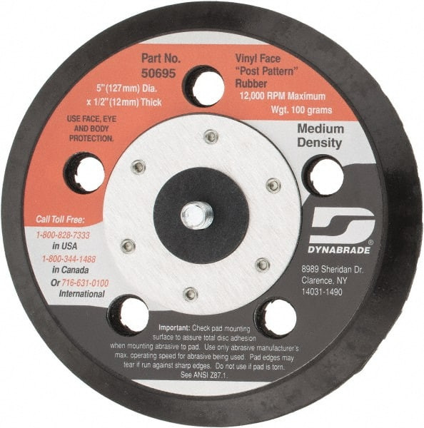Dynabrade 5" Diam Adhesive/PSA Disc Backing Pad Medium Density, 13,000 ...