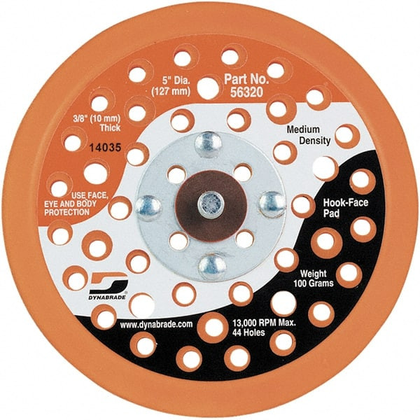 Dynabrade 5" Diam Hook & Loop Disc Backing Pad 5/16" Shank Diam, Medium ...