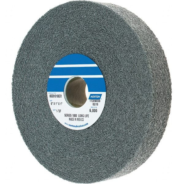 Norton 6" Diam, 1" Face Width, 1" Center Hole, Fine Grade, Silicon ...