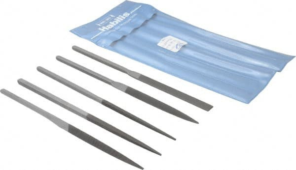 Grobet USA 5 Piece Swiss Pattern File Set 8-1/2" Long, 00 Coarseness ...