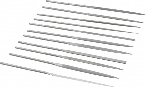 Grobet USA 12 Piece Swiss Pattern File Set 6-1/4" Long, 2 Coarseness ...