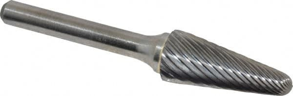 Atrax 1/2" Cut Diam, 1/4" Shank Diam, 14° Single Cut Taper Burr Radius ...