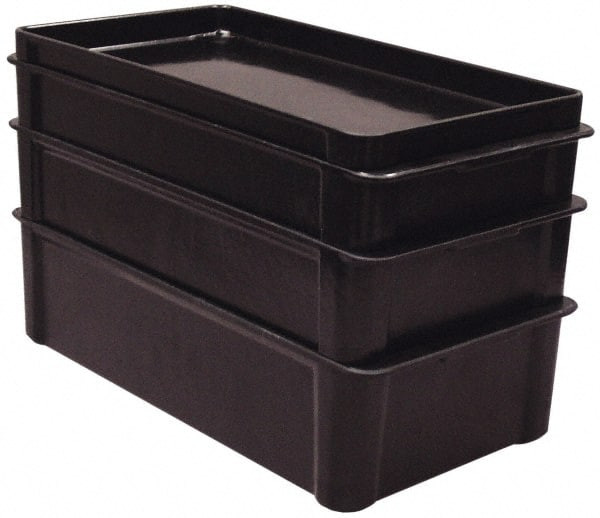 MFG Tray 150 Lb Load Capacity Black Fiberglass Tote Container Stacking ...