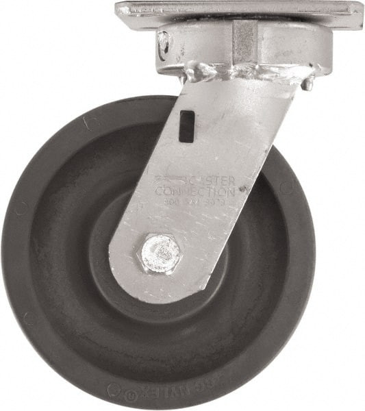 Caster Connection 6" Diam x 2" Wide x 7-1/2" OAH Top Plate Mount Swivel ...