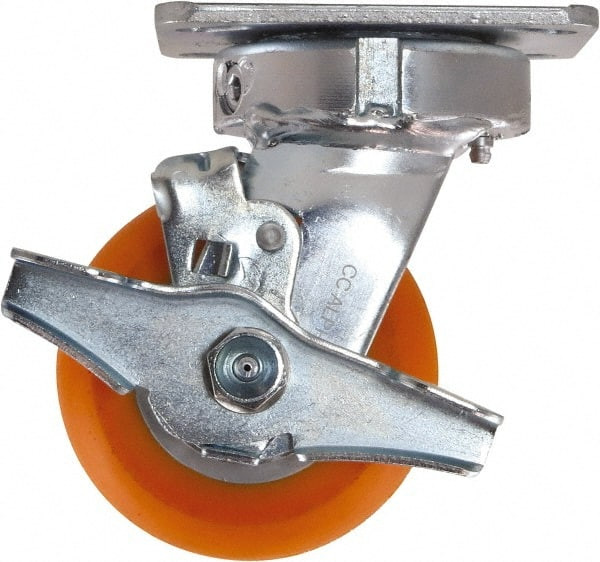 Caster Connection 4" Diam x 2" Wide x 5-5/8" OAH Top Plate Mount Swivel ...