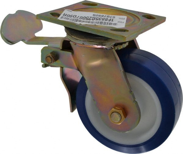 ER Wagner 5" Diam x 2" Wide x 6-1/2" OAH Top Plate Mount Swivel Caster ...