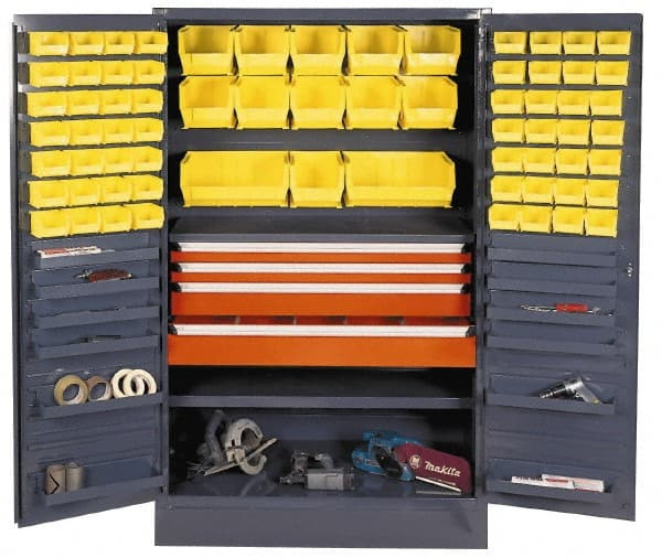 Durham 13 Shelf 72 Bin Storage Cabinet Steel, 48" Wide x 24" Deep x 78 ...