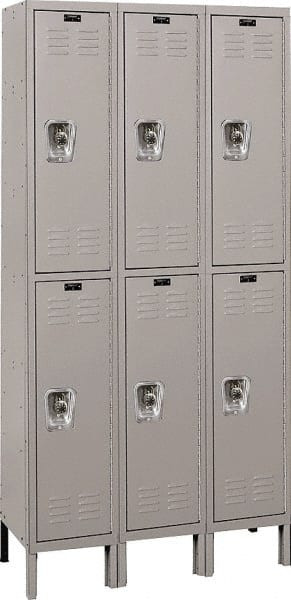 Hallowell 6 Door, 2 Tier, Ready-Built Wardrobe & Box Lockers 36" Wide x ...