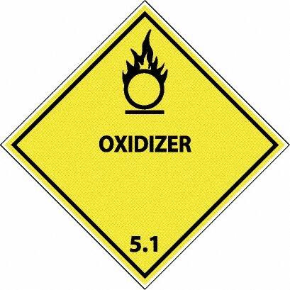 AccuformNMC Oxidizer DOT Shipping Label 4" High x 4" Wide DL14AL ...