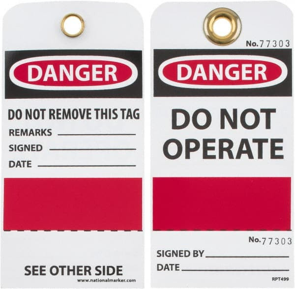 AccuformNMC 25 Qty 1 Pack 3" High x 6" Long, DANGER - DO NOT OPERATE ...
