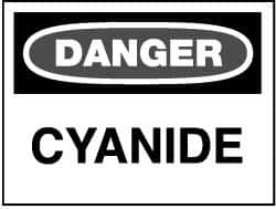 AccuformNMC "Danger - Cyanide", 10" Long x 14" Wide, Aluminum Safety ...