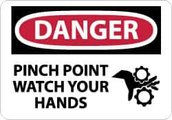 NMC "Danger - Pinch Point - Watch Your Hands", 10" Long x 14" Wide ...
