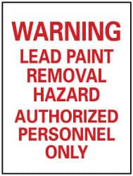 AccuformNMC "Warning - Lead Paint Removal Hazard - Authorized Personnel ...