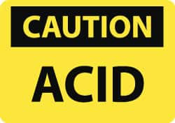 AccuformNMC "Caution - Acid", 10" Long x 14" Wide, Pressure-Sensitive ...