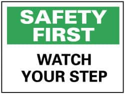 AccuformNMC "Safety First - Watch Your Step", 7" Long x 10" Wide ...