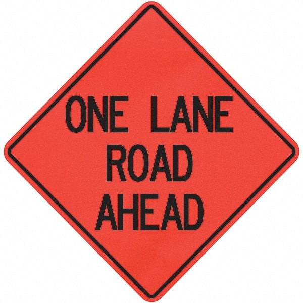 PRO-SAFE "One Lane Road Ahead," 36" Wide x 36" High Vinyl Traffic ...