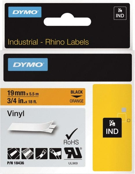 DYMO 3/4" x 18 ft. Black on Orange Label Printer Cartridge For DYMO ...