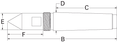 Royal CNC Threaded Dead Center, 3MT Size - 11534| Penn Tool Co., Inc