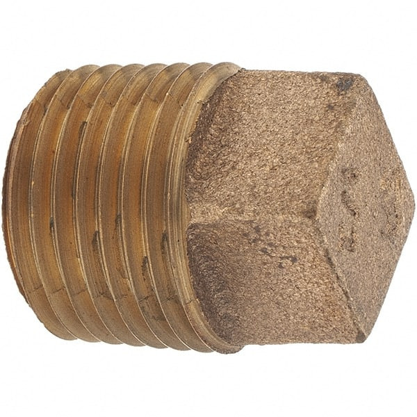 Merit Brass 1/2" Brass Pipe Square Head Plug MNPT Ends, Class 125 X117 ...