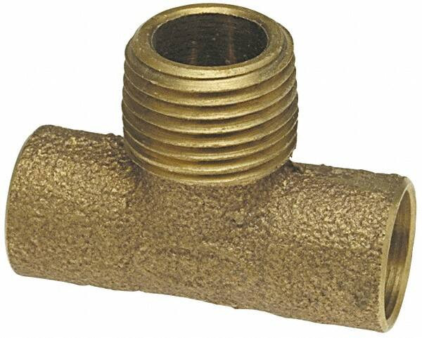 NIBCO 1/2" Cast Copper Pipe Tee C x C x M, Pressure Fitting B154400 ...