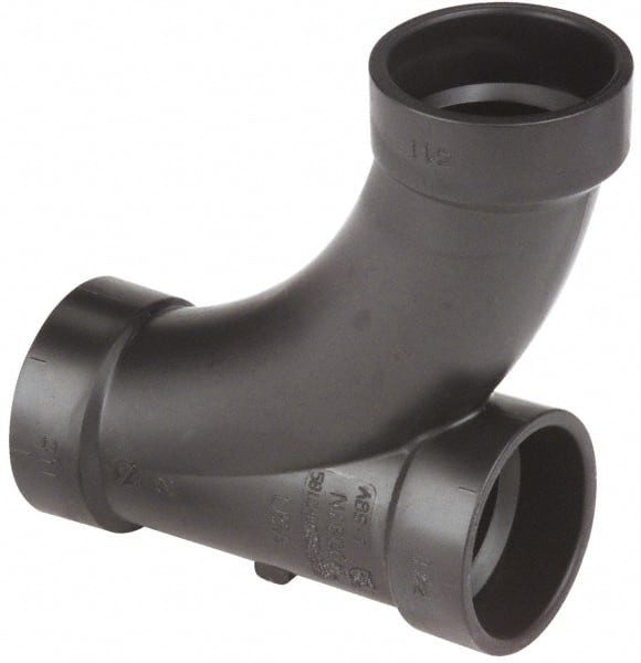 NIBCO 3 x 3 x 2", ABS Drain, Waste & Vent Pipe Long Radius TY Hub x Hub ...