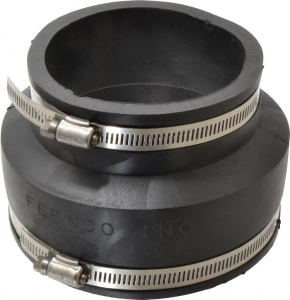 Fernco 5 x 4" PVC Flexible Pipe Coupling with Clamp 4" Long, Pipe x ...
