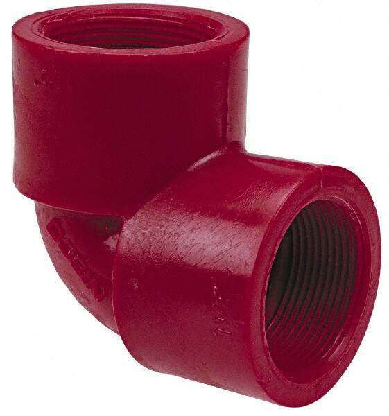NIBCO 1-1/2 x 1" PVDF Plastic Pipe 90° Elbow Schedule 80, FIPT x FIPT ...