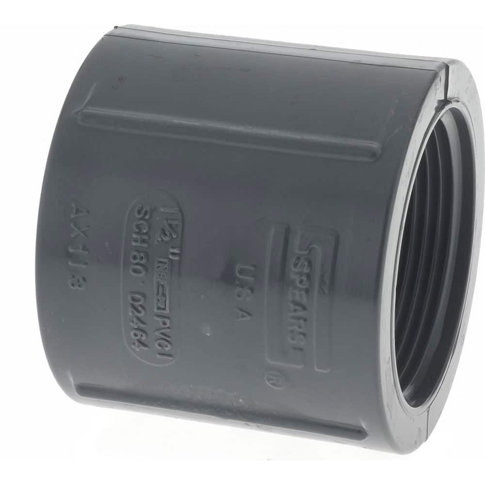 Value Collection 1-1/2" PVC Plastic Pipe Coupling Schedule 80, FIPT x ...