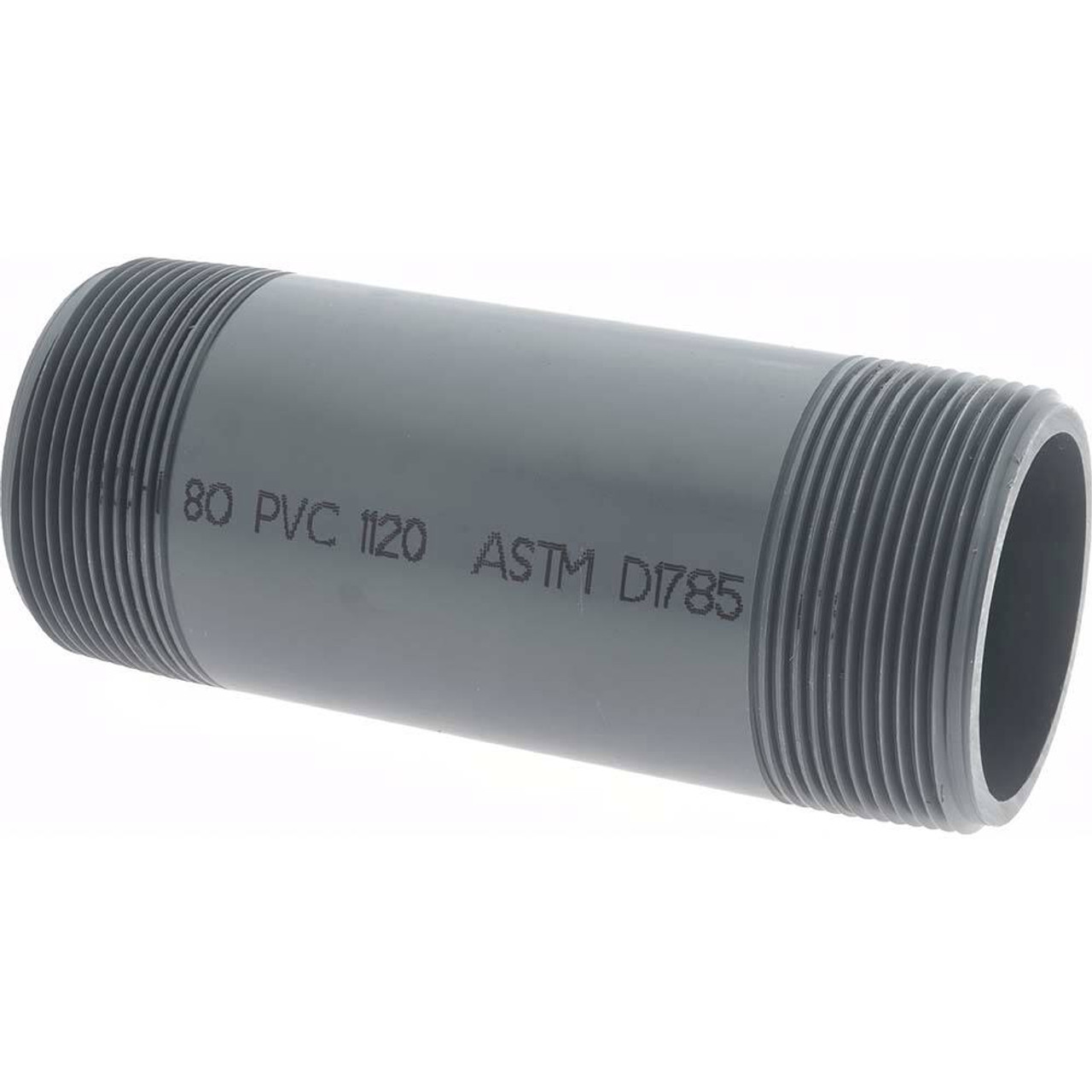 Value Collection 2" Pipe, 5-1/2" Long PVC Threaded Plastic Pipe Nipple ...