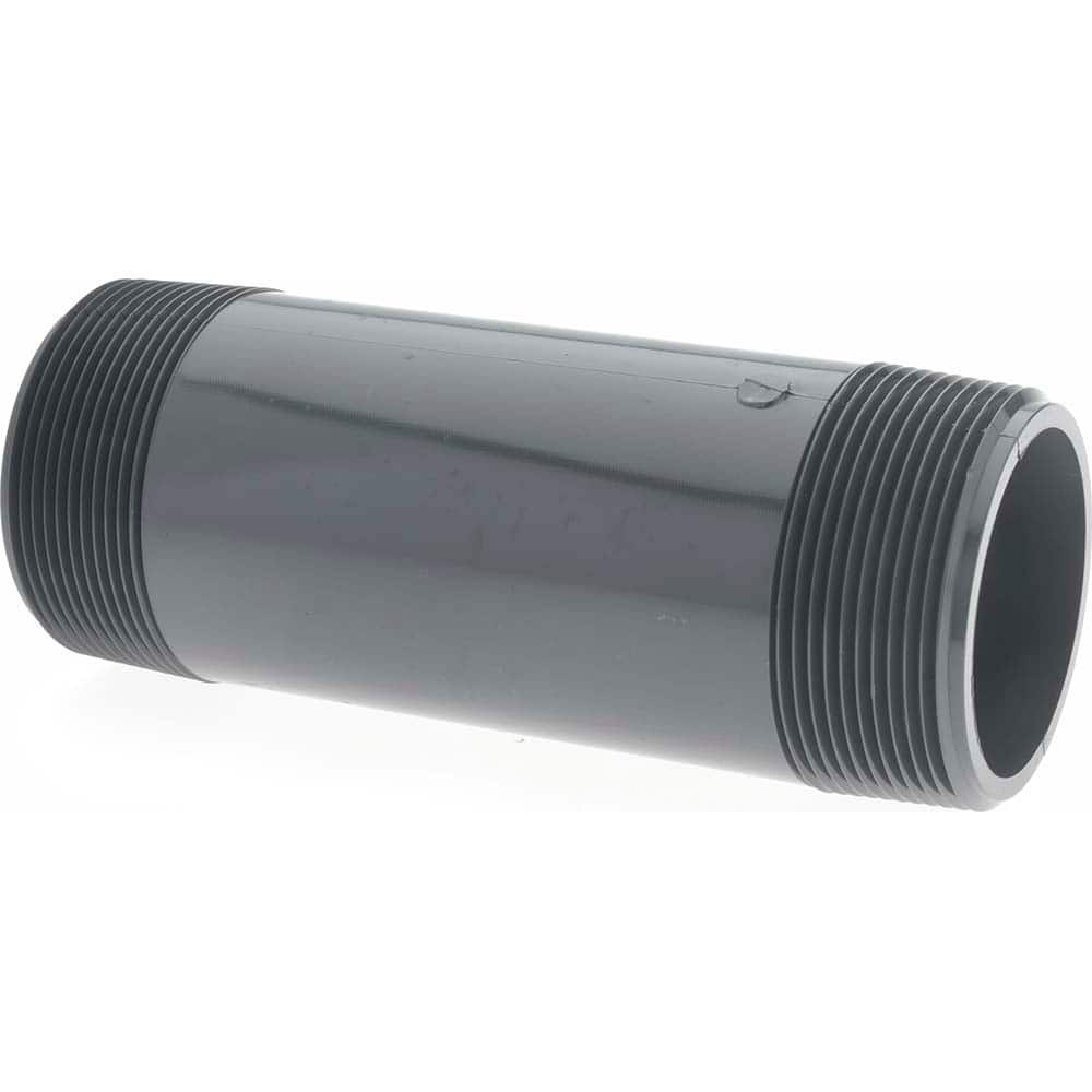 Value Collection 2" Pipe, 6" Long PVC Threaded Plastic Pipe Nipple ...
