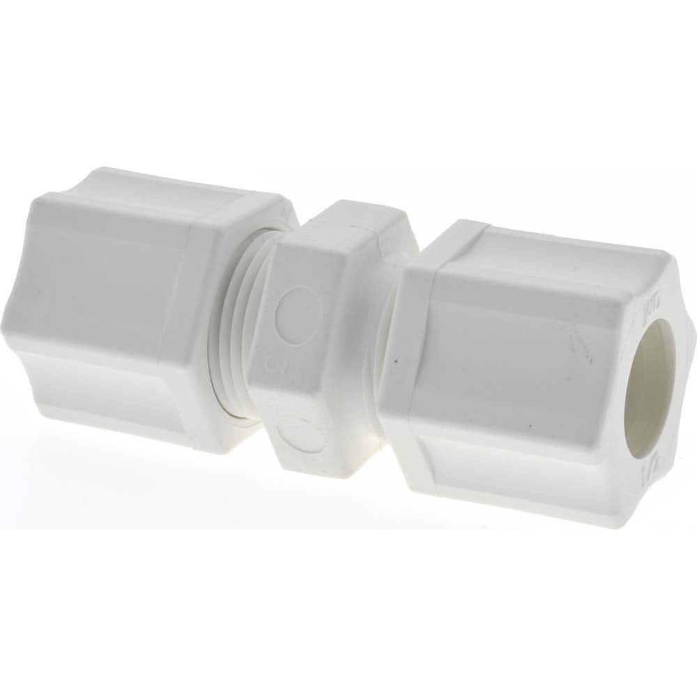 Made in USA 1/2" Tube OD, Polypropylene Plastic Compression Tube Union ...