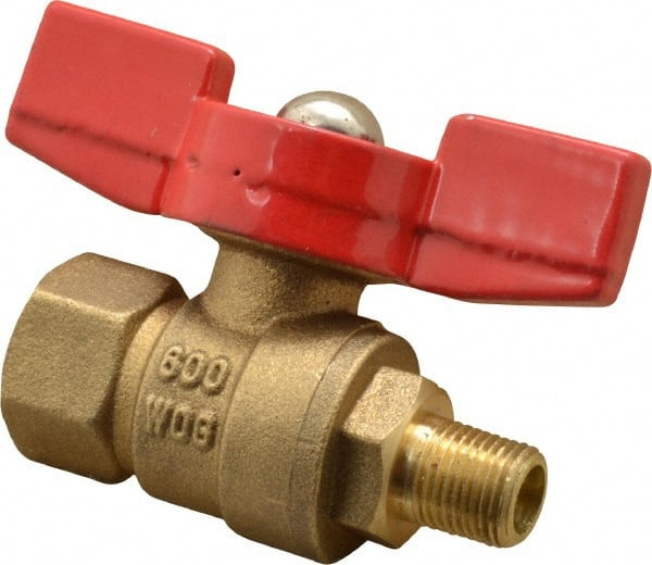 Midwest Control 1/8" Pipe, Brass Miniature Ball Valve Inline - One Way ...