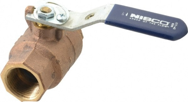 NIBCO 1" Pipe, Full Port, Bronze Standard Ball Valve 2 Piece, Inline ...