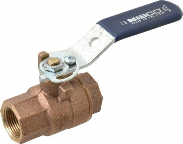NIBCO 3/4" Pipe, Full Port, Bronze Standard Ball Valve 2 Piece, Inline ...